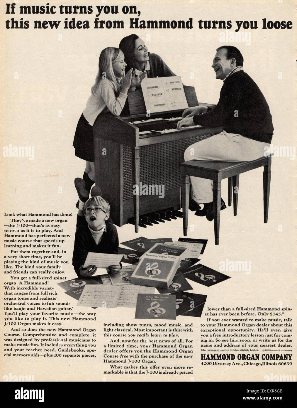 1960s USA Hammond Magazine Advert Stock Photo - Alamy