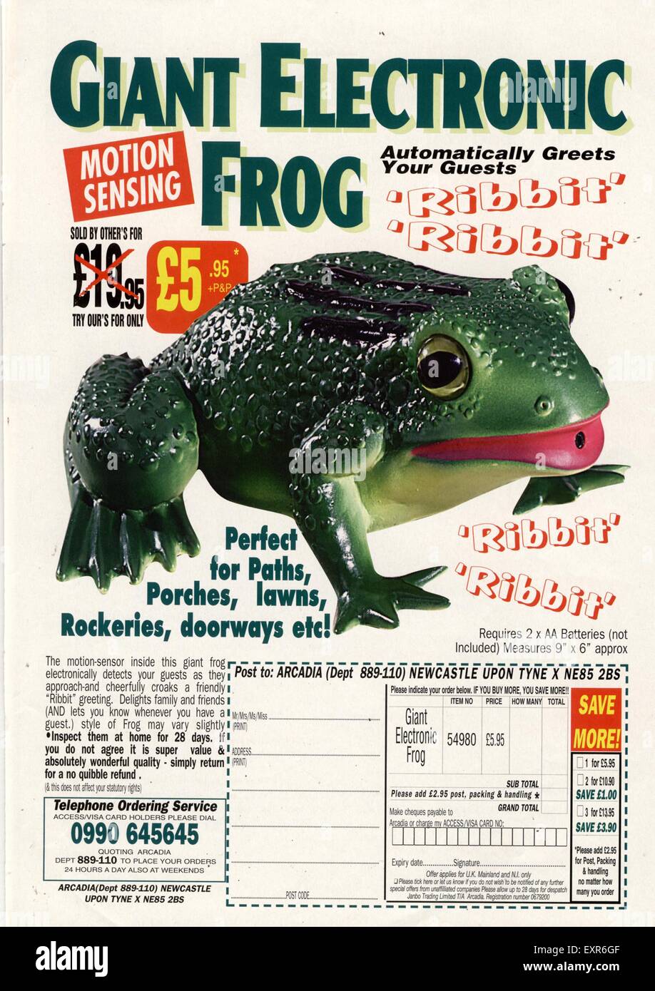 1990s UK Giant Electronic Frog Magazine Advert Stock Photo - Alamy