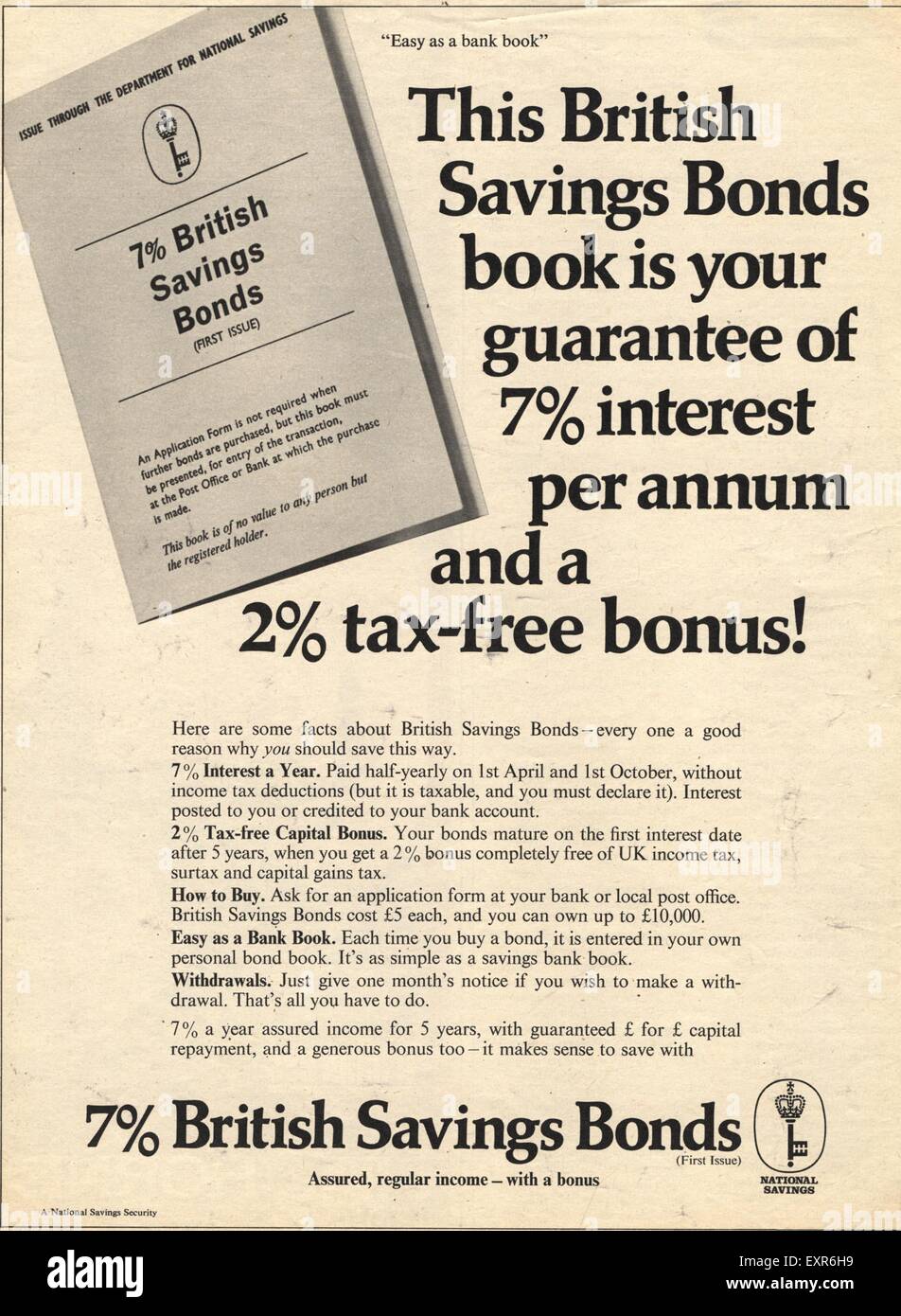 1970s UK British Savings Bonds Magazine Advert Stock Photo - Alamy