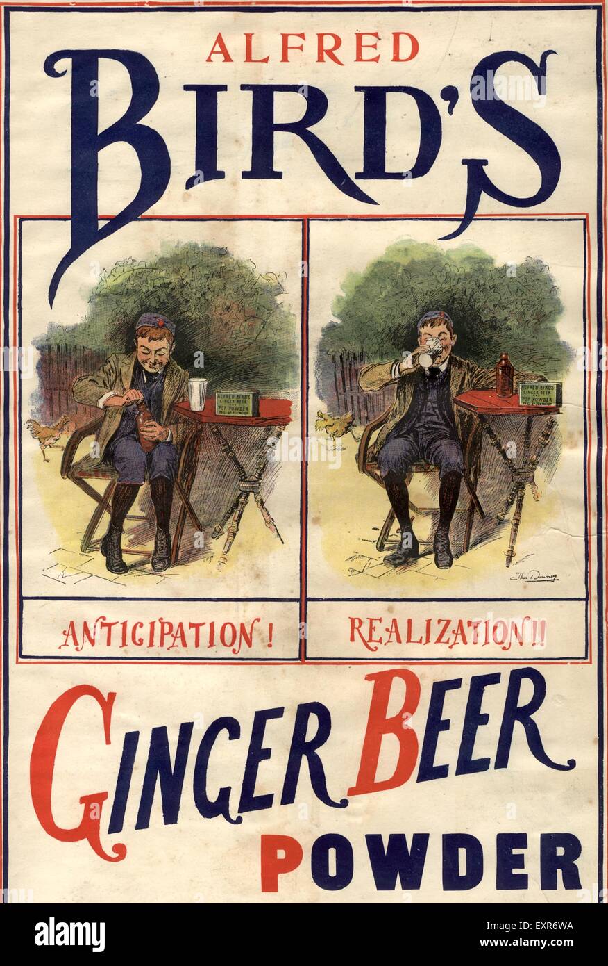 1890s UK Bird's Ginger Beer Powder Magazine Advert Stock Photo - Alamy