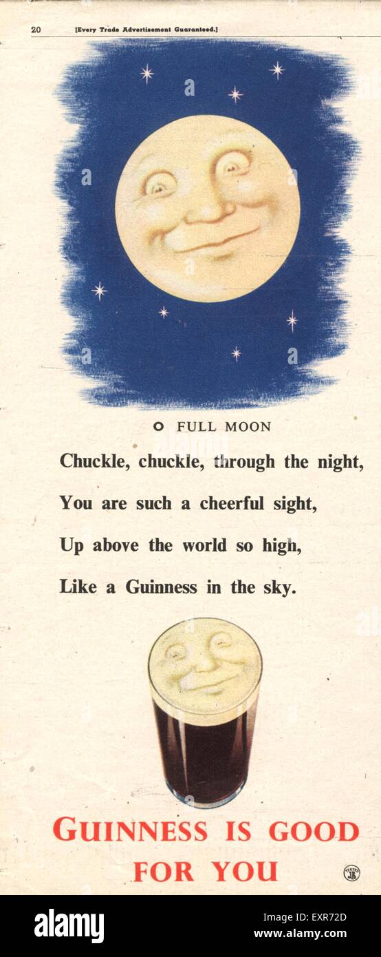 1950s UK Guinness Magazine Advert Stock Photo - Alamy