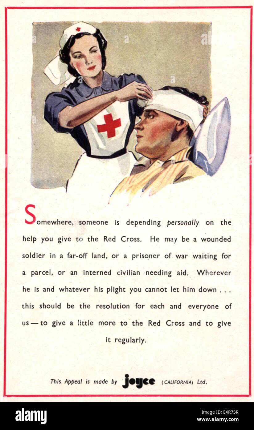 1940s USA The Red Cross Magazine Advert Stock Photo - Alamy