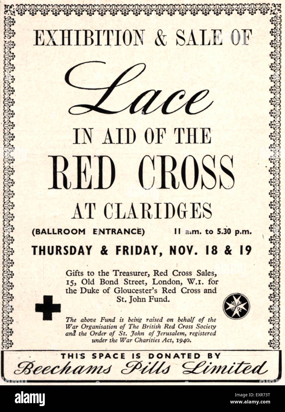 1940s UK The Red Cross Magazine Advert Stock Photo - Alamy