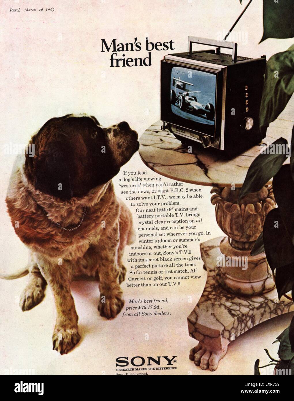 1960s UK Sony Magazine Advert Stock Photo - Alamy