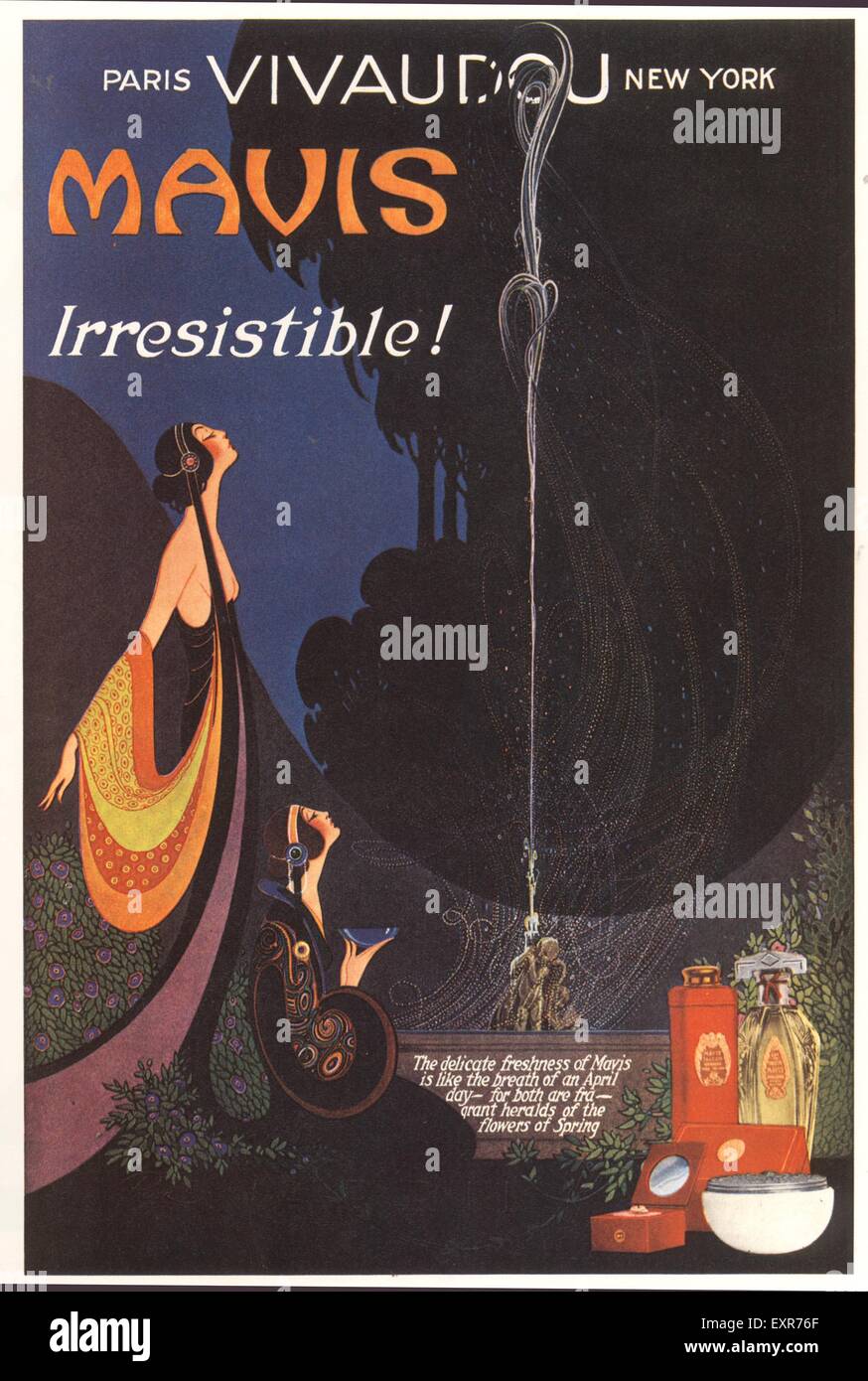1910s USA Mavis Perfume Magazine Advert Stock Photo - Alamy