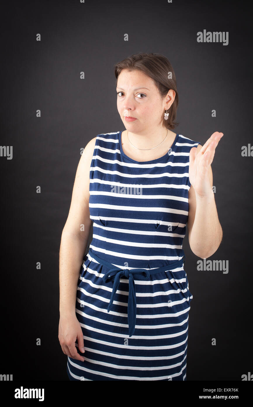 Beautiful woman doing different expressions in different sets of ...