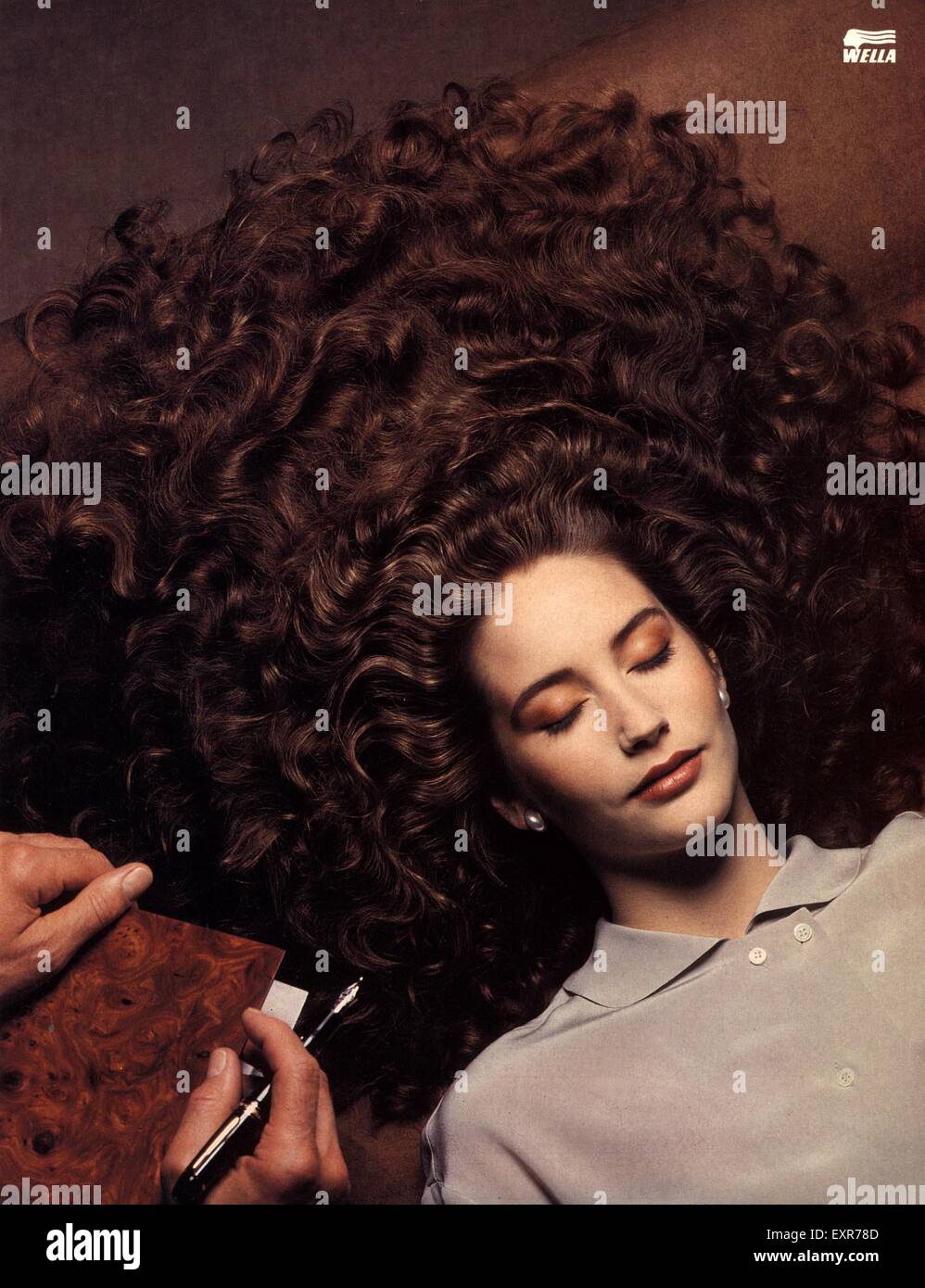 1990s UK Wella Magazine Advert Stock Photo - Alamy