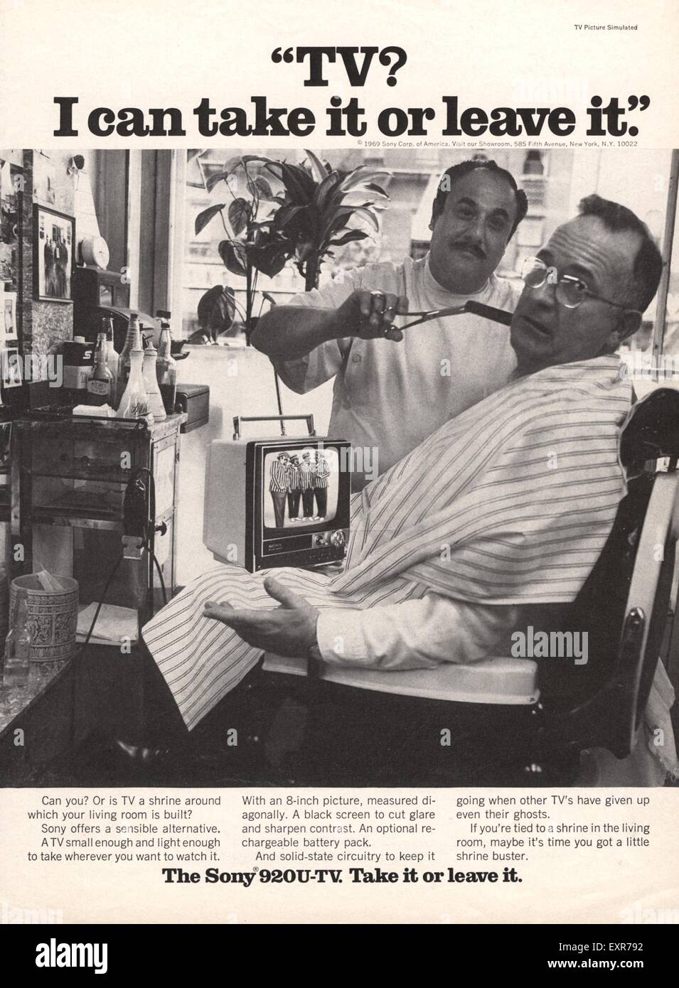 1960s USA Sony Magazine Advert Stock Photo - Alamy