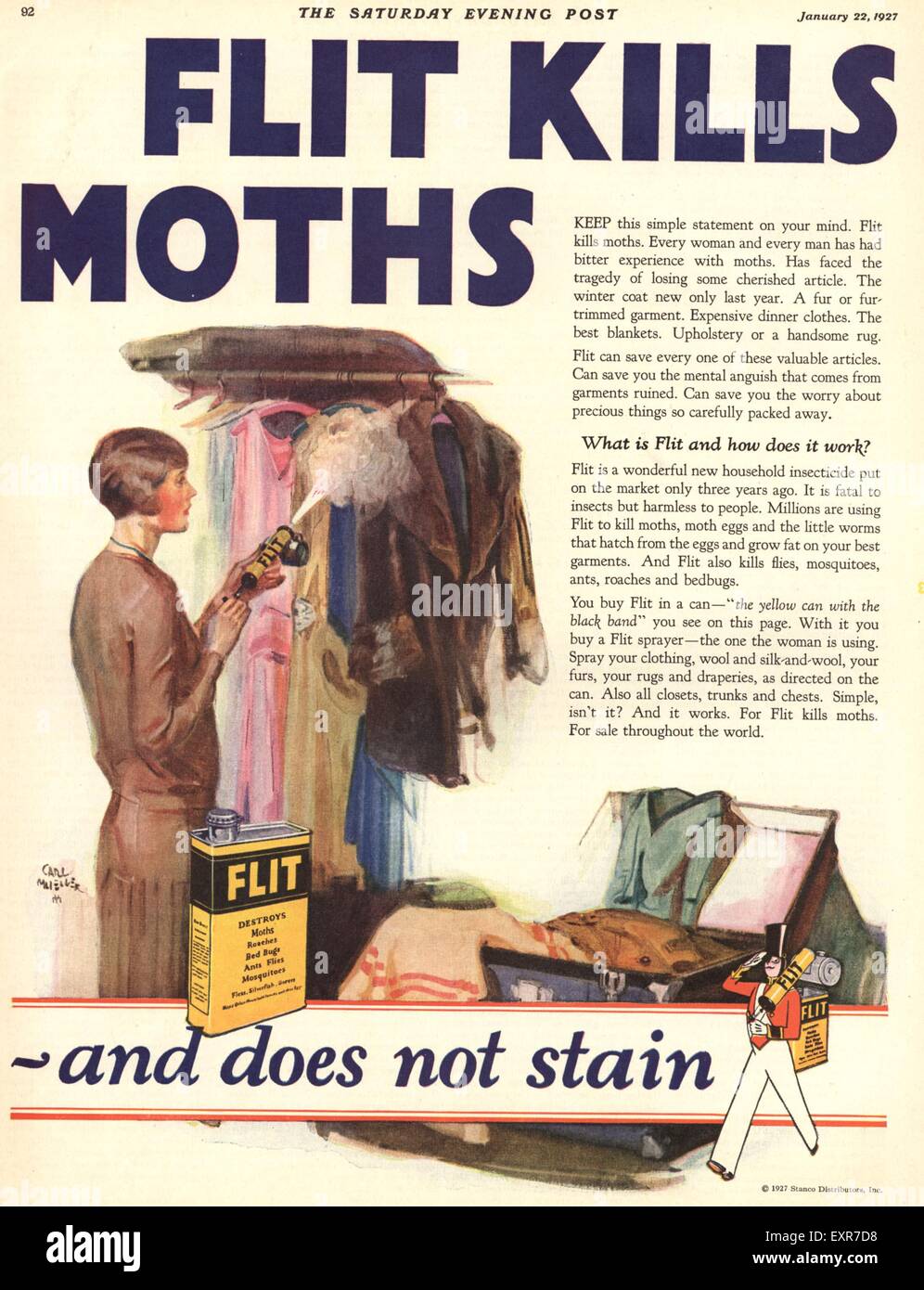 1920s USA Flit Insect Spray Magazine Advert Stock Photo - Alamy