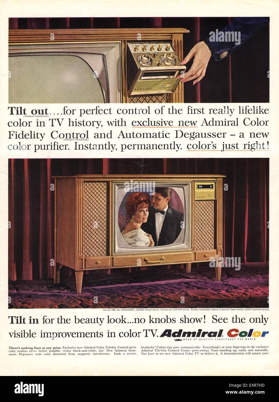 1950s USA Admiral Magazine Advert Stock Photo - Alamy