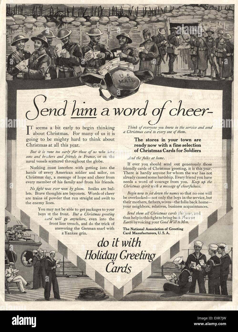 1910s USA Letters from The Front Home Magazine Advert Stock Photo - Alamy