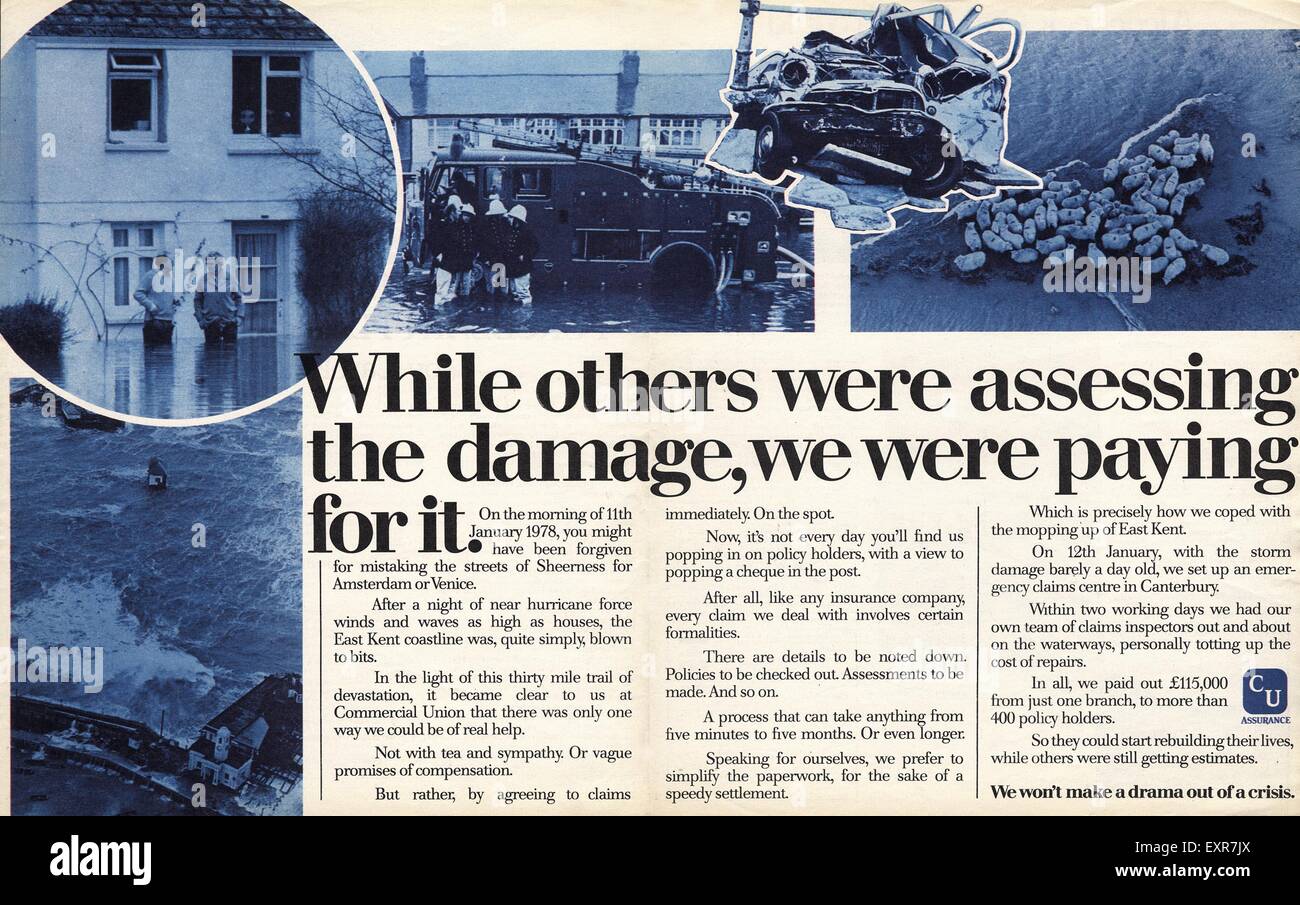 1970s UK Commercial Union Magazine Advert Stock Photo - Alamy