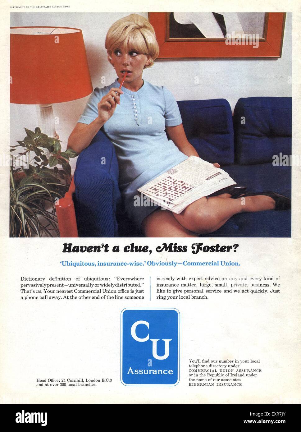 1950s UK CU Commercial Union Magazine Advert Stock Photo - Alamy