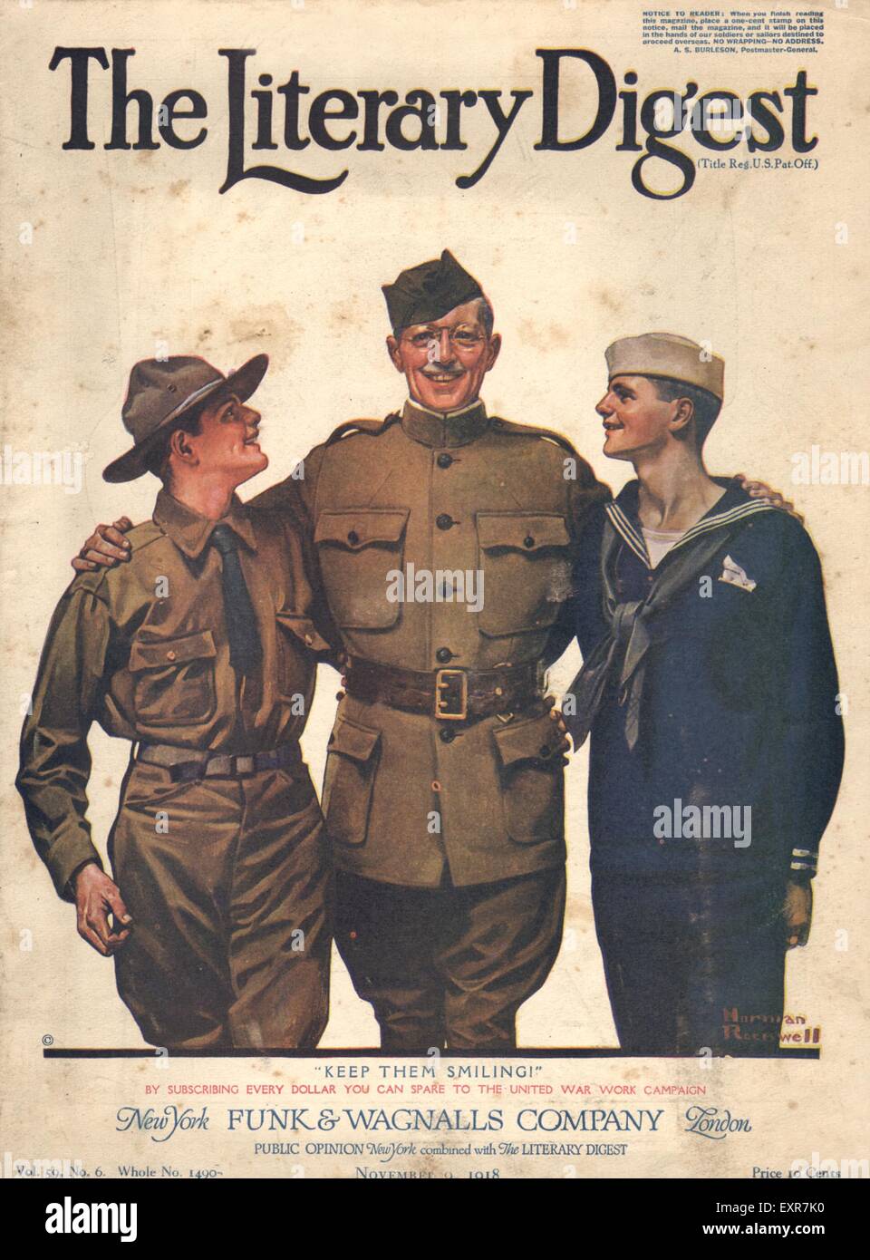 1910s USA The Literary Digest Magazine Cover Stock Photo - Alamy