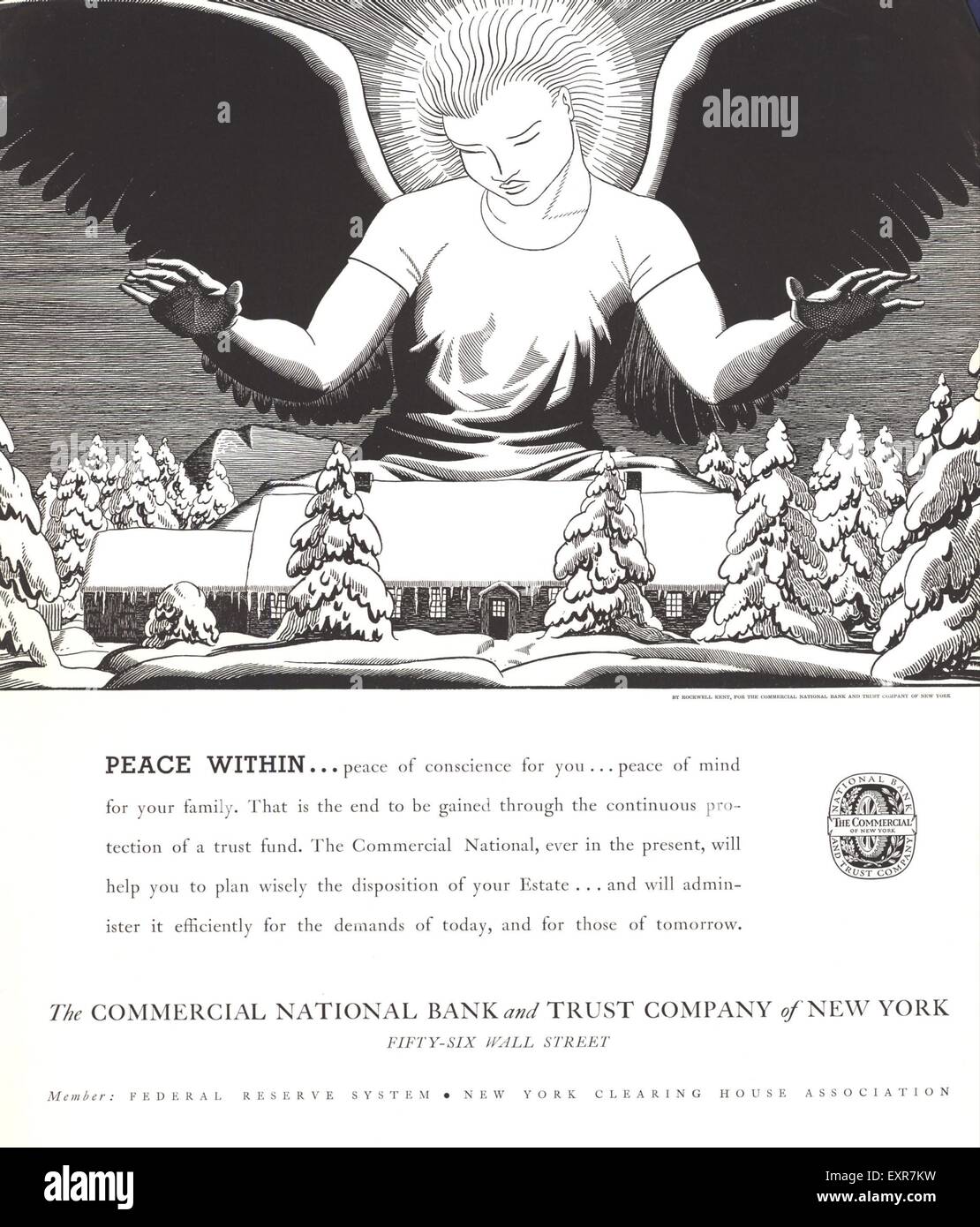 1930s USA Commercial National Bank Magazine Advert Stock Photo - Alamy