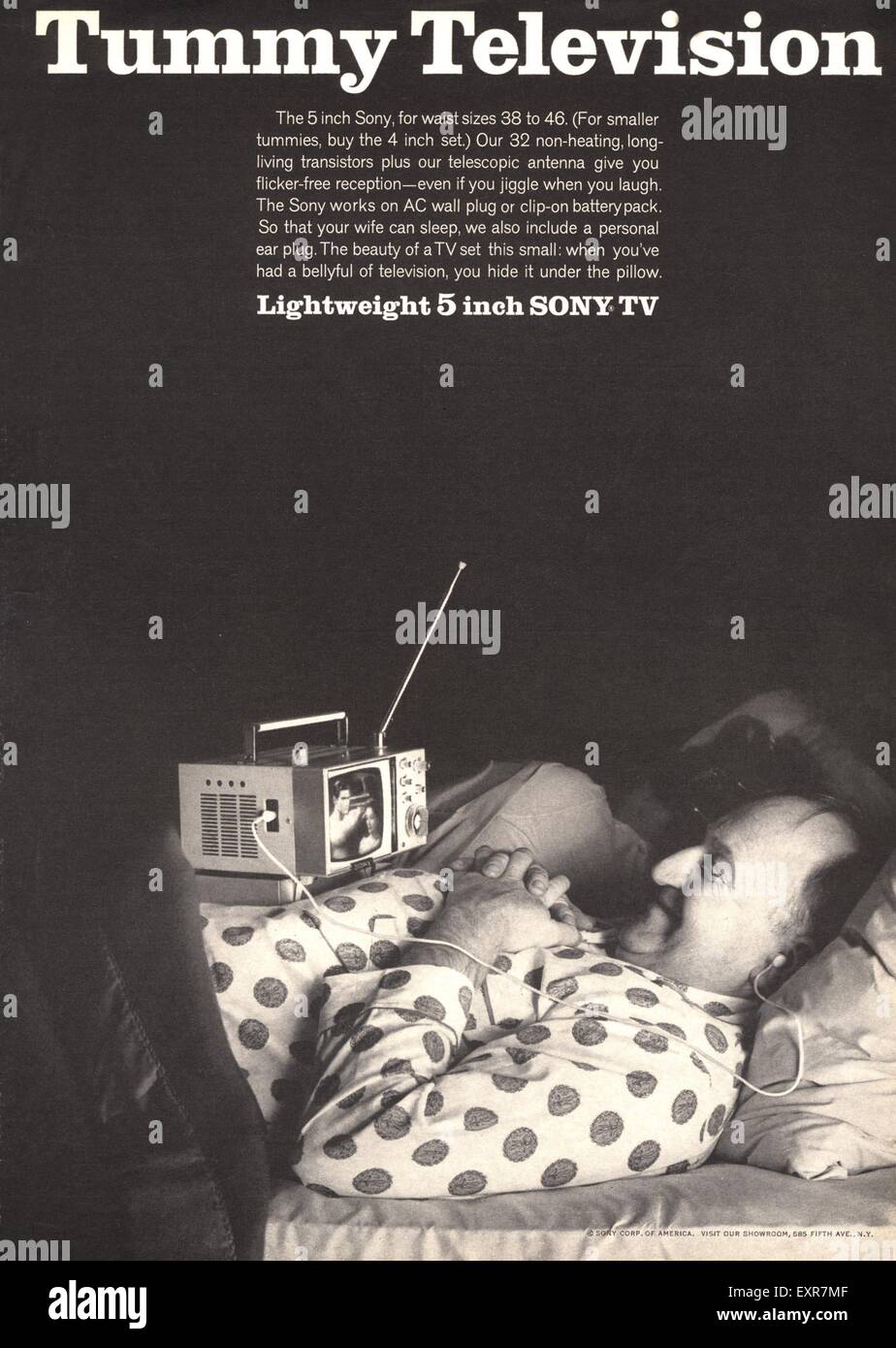 1960s USA Sony Magazine Advert Stock Photo - Alamy