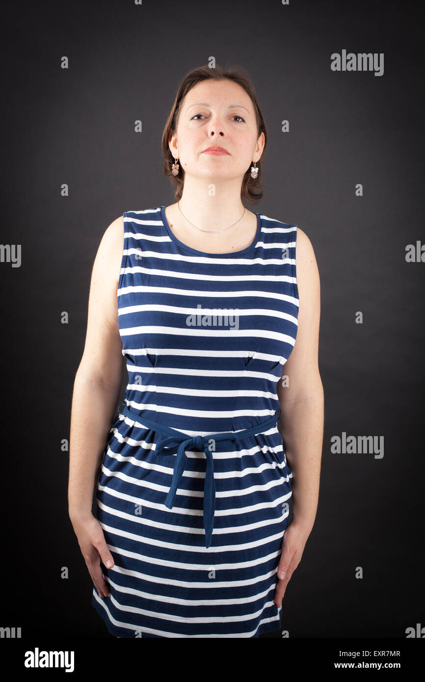 Beautiful woman doing different expressions in different sets of ...