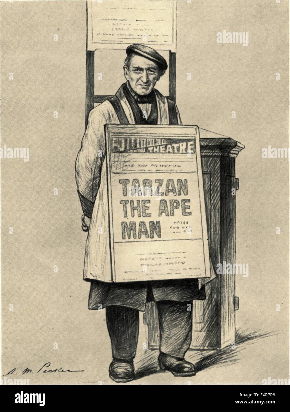 1930s UK Sandwich Boards Magazine Plate Stock Photo - Alamy