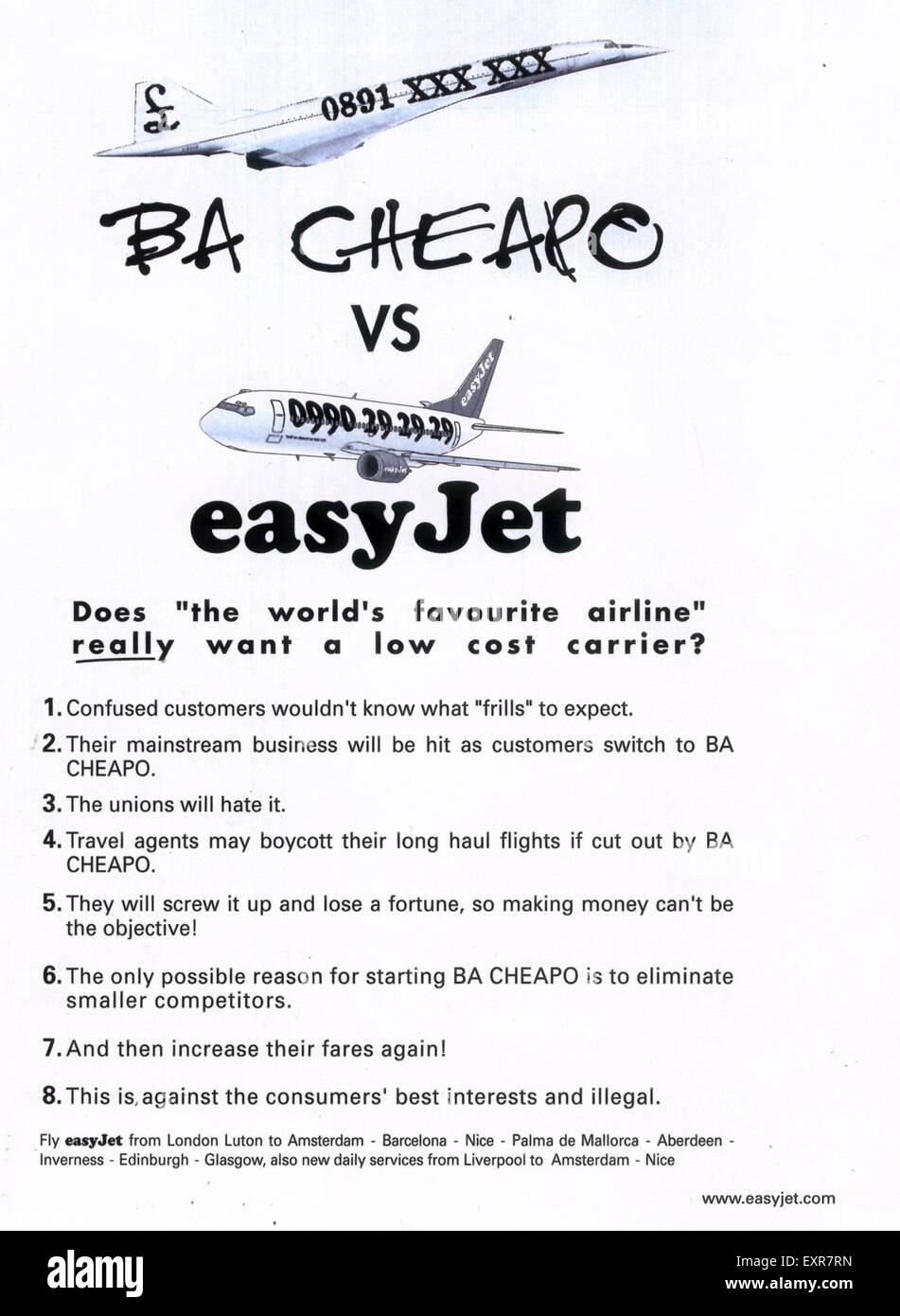 1990s UK EasyJet Newspaper Advert Stock Photo - Alamy