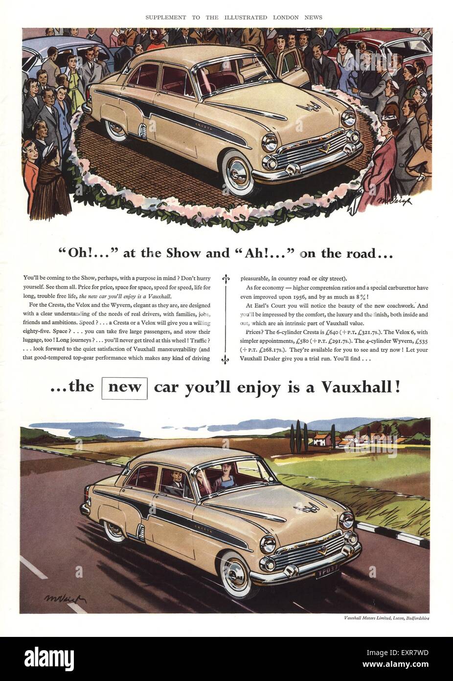 1950s UK Vauxhall Magazine Advert Stock Photo - Alamy