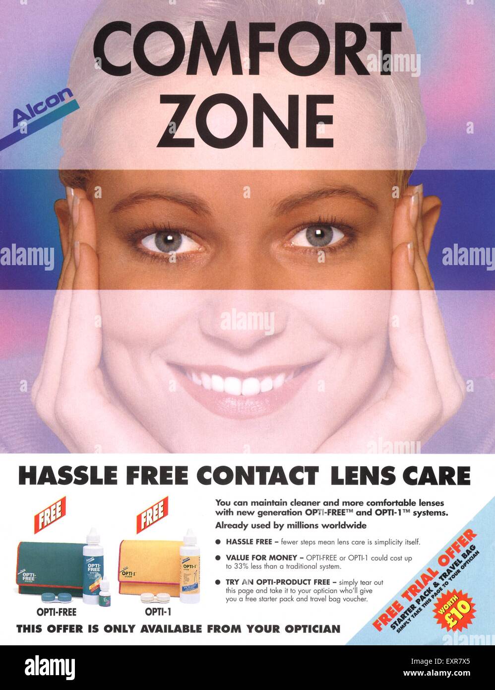 1990s UK Alcon Magazine Advert Stock Photo - Alamy