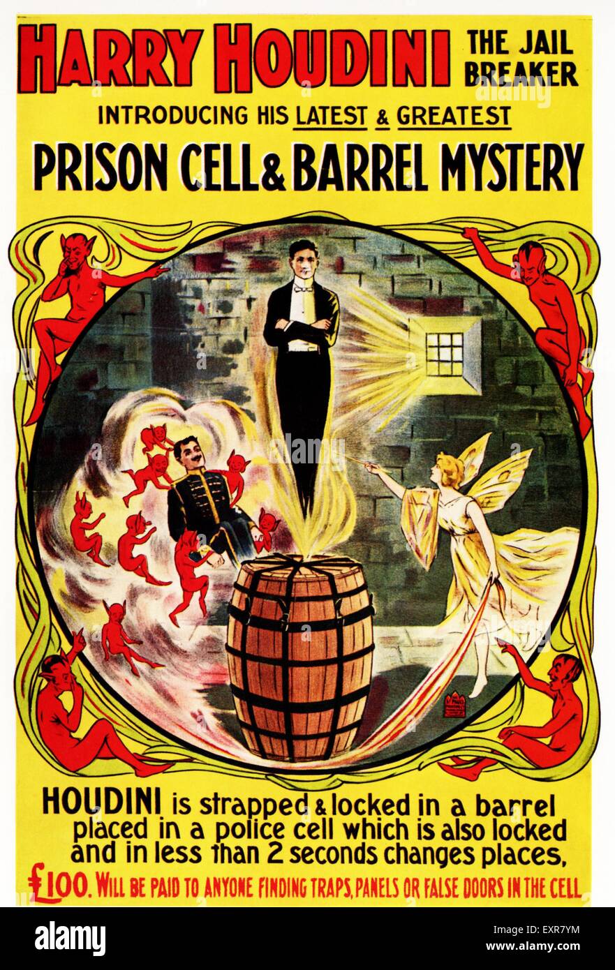 1920s USA Harry Houdini The Magician Poster Stock Photo - Alamy 1920s USA Harry Houdini The Magician Poster Stock Photo - Alamy