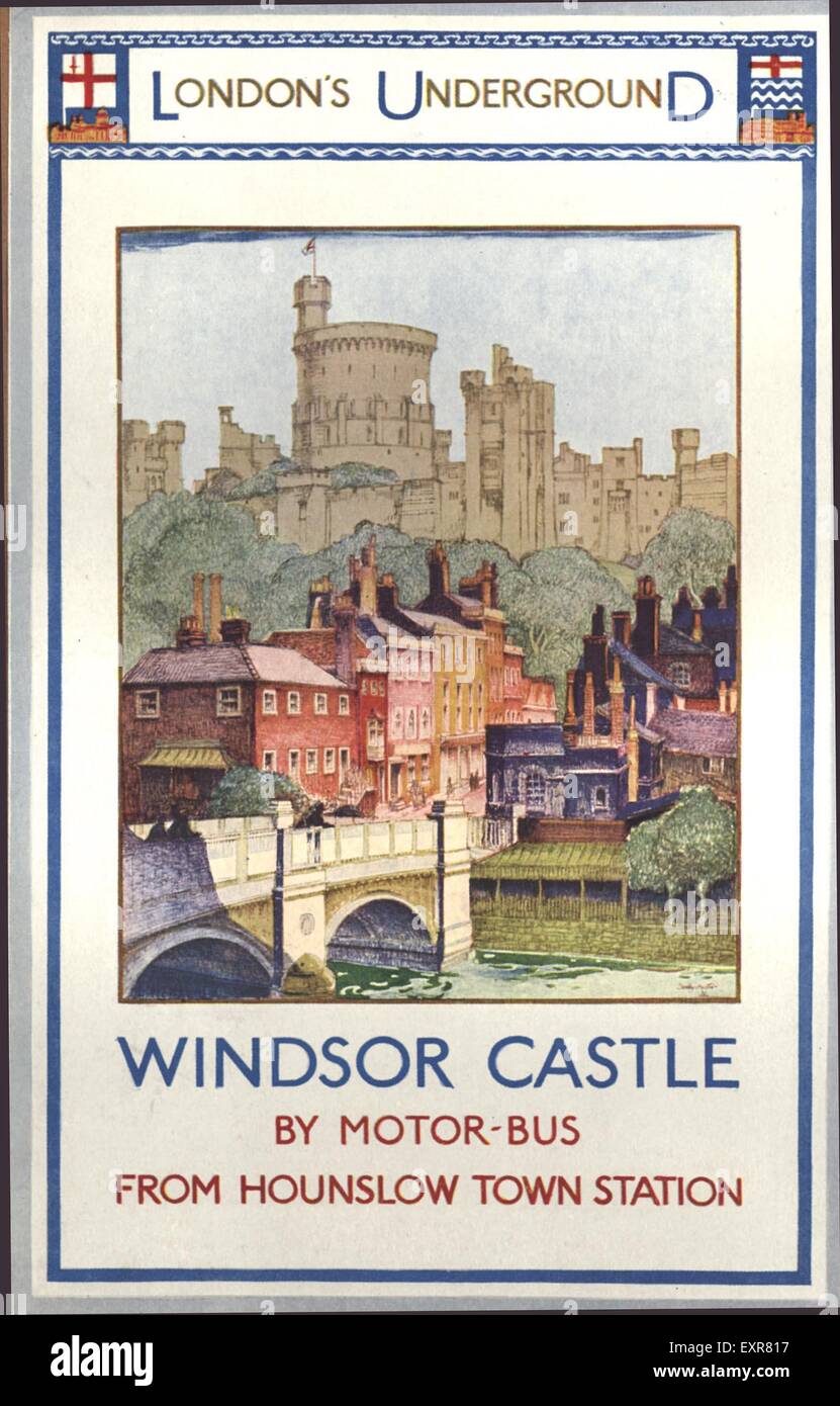 1930s UK Windsor Castle Poster Stock Photo - Alamy
