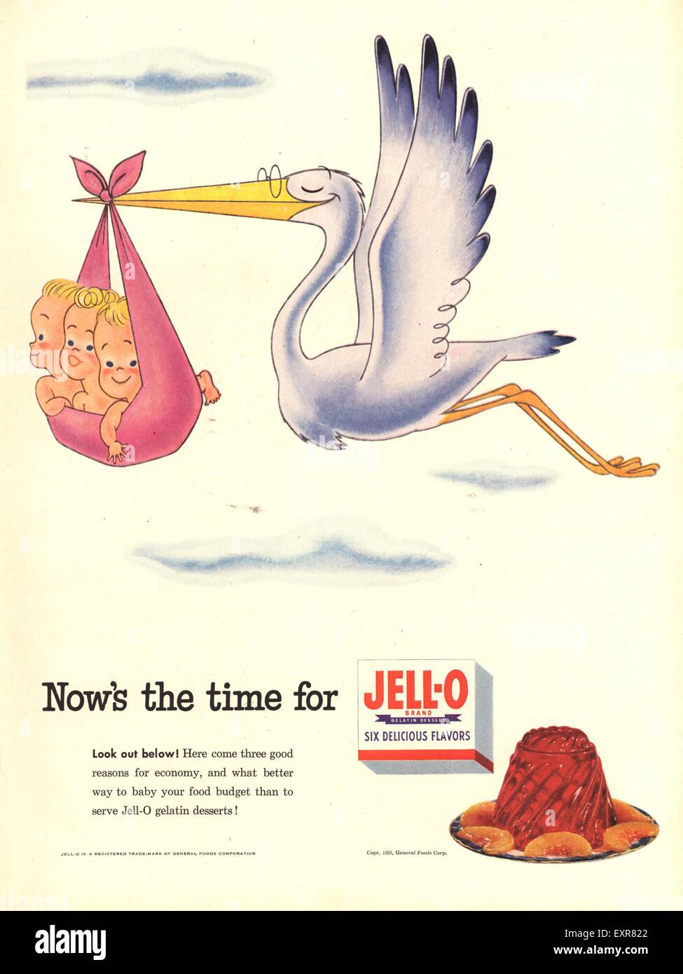 1950s USA Jello Magazine Advert Stock Photo - Alamy