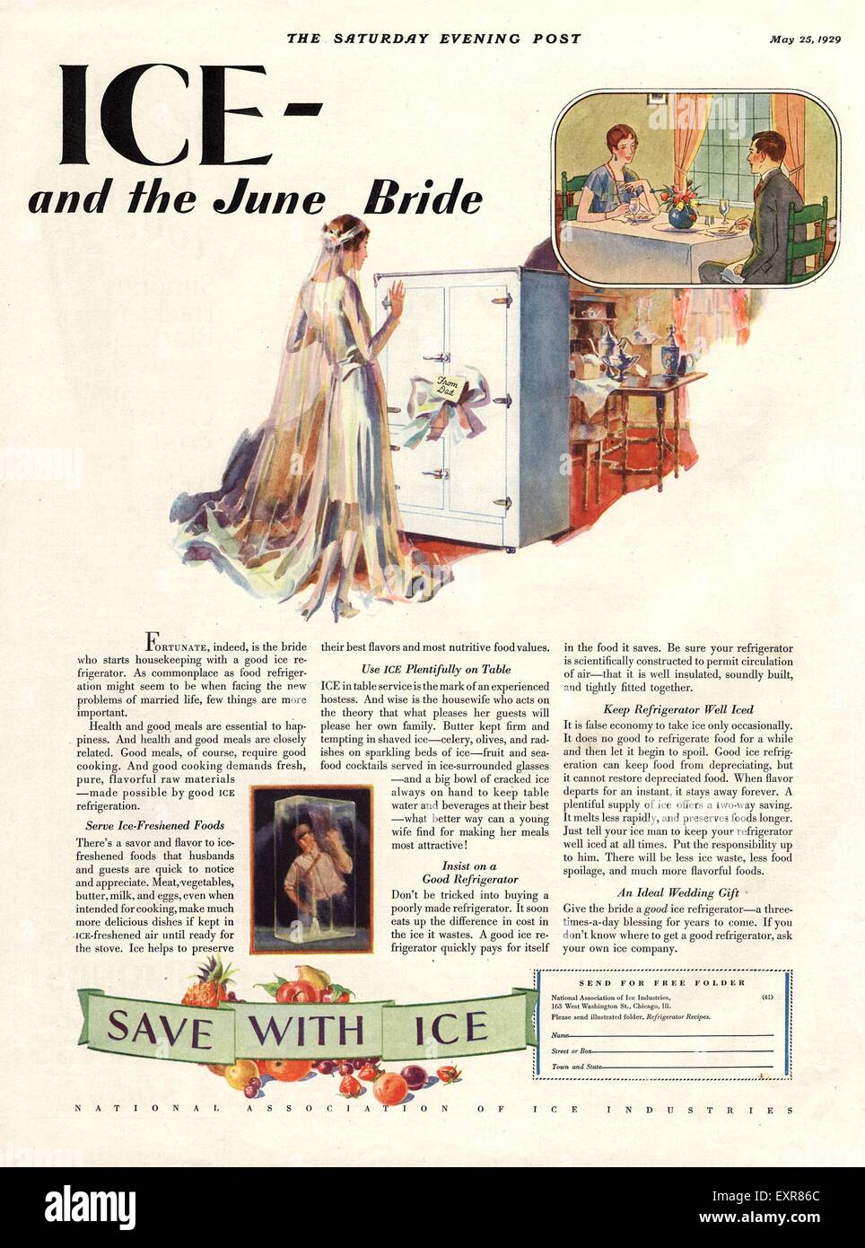 1920s USA National Association of Ice Industries Magazine Advert Stock ...