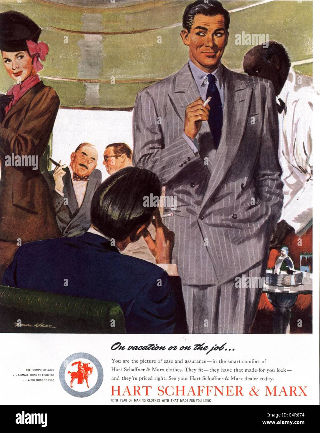 1940s USA Hart Schaffner Marx Magazine Advert Stock Photo - Alamy