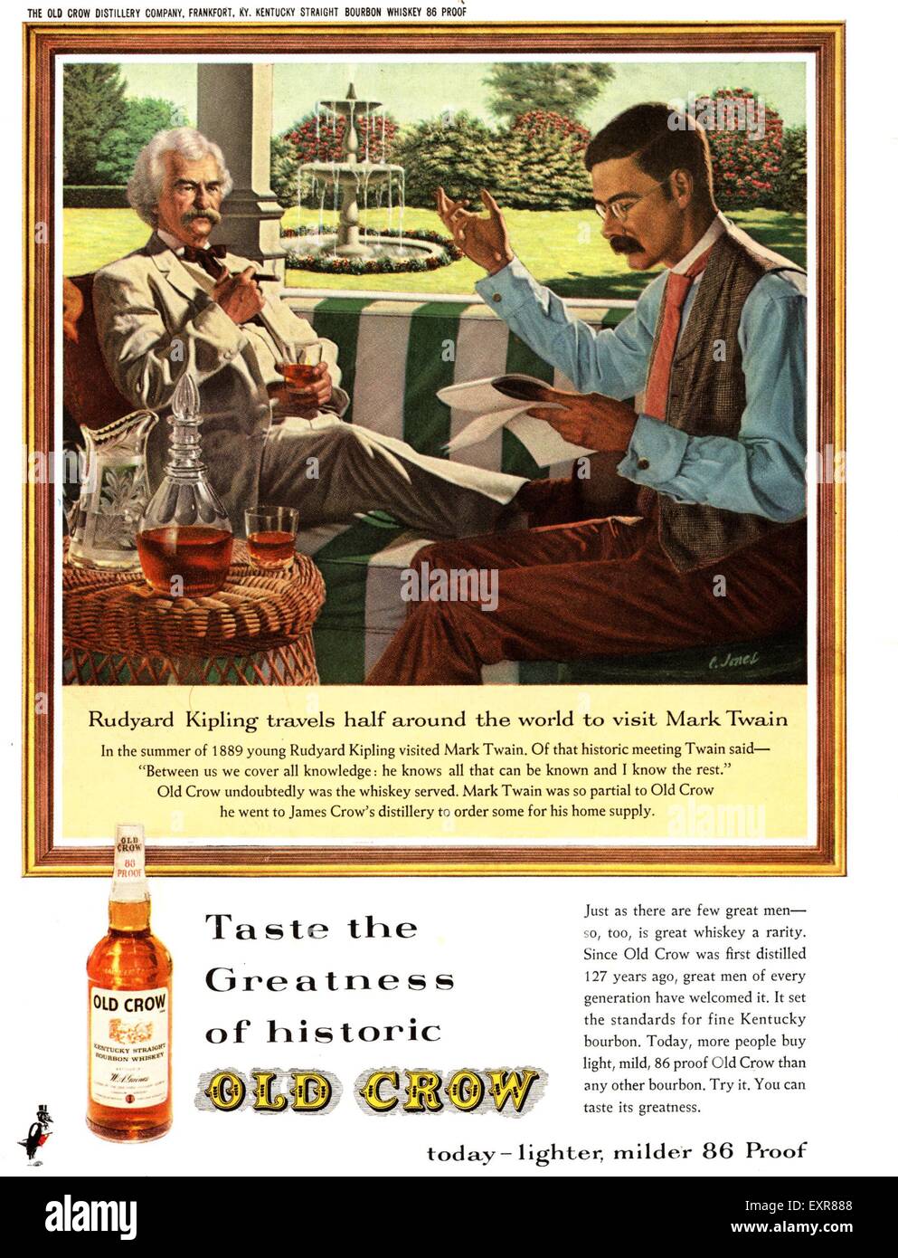 1940s USA Old Crow Magazine Advert Stock Photo - Alamy