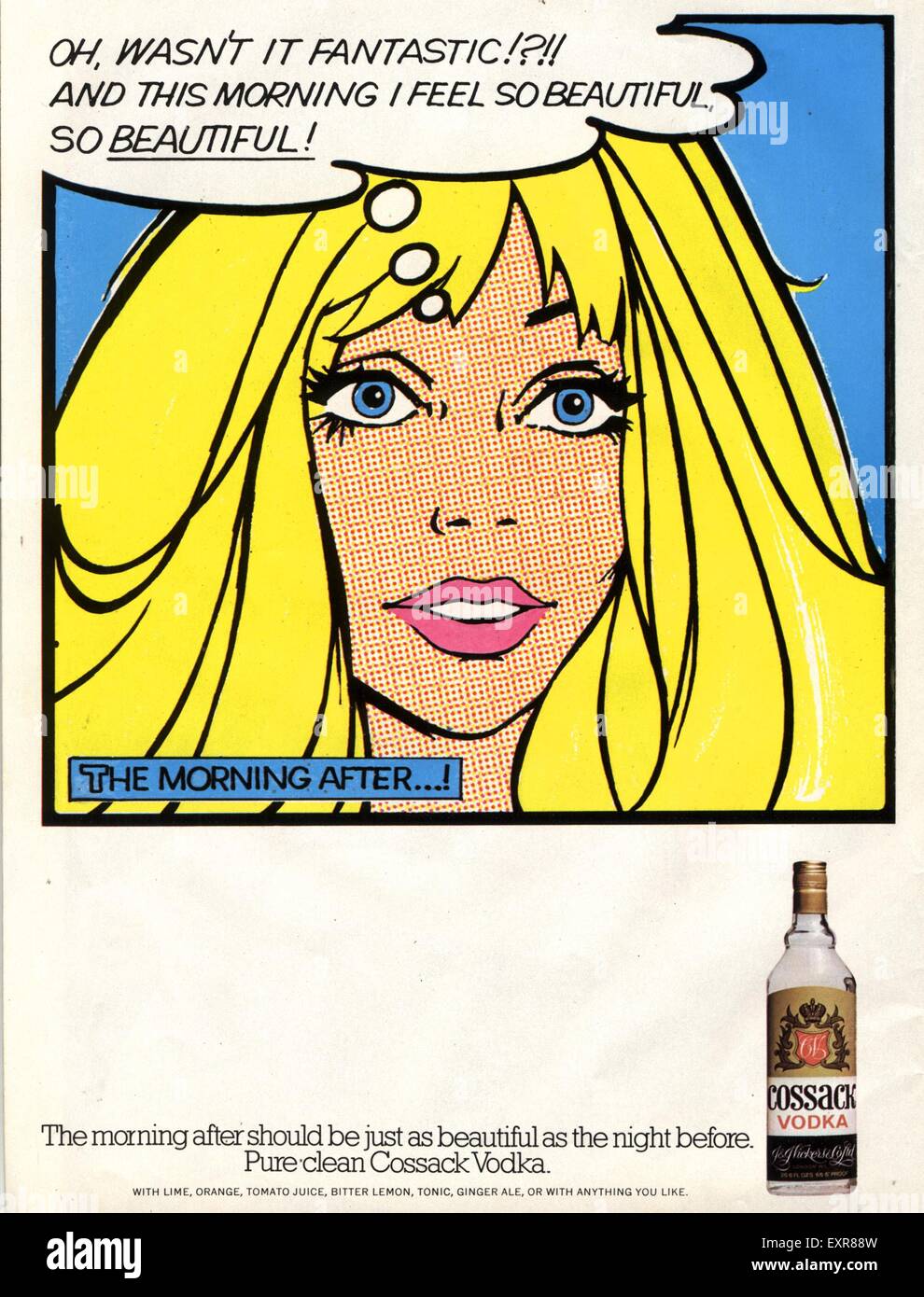 1970s UK Cossack Vodka Magazine Advert Stock Photo - Alamy