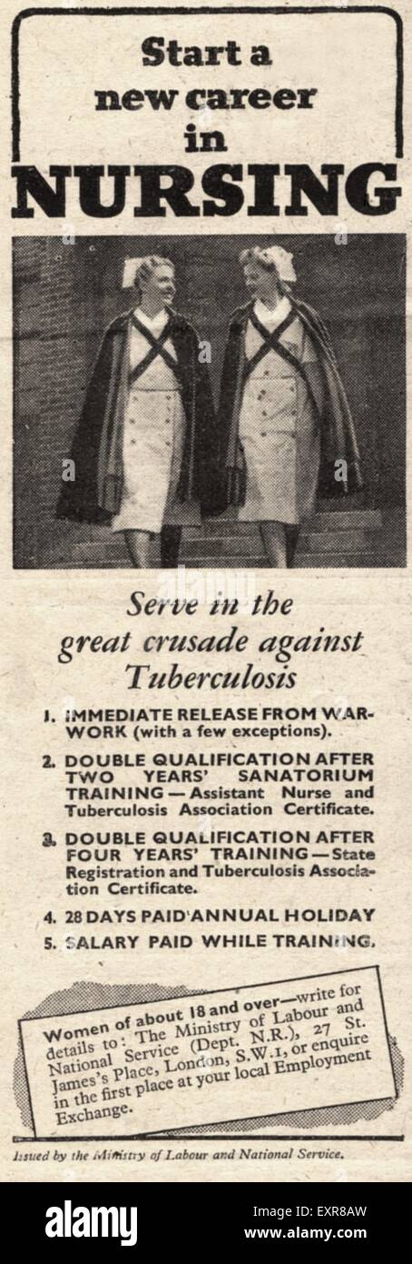 1940s UK Nursing Magazine Advert Stock Photo - Alamy