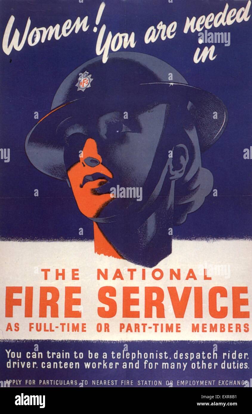 1940s UK National Fire Service Magazine Advert Stock Photo - Alamy