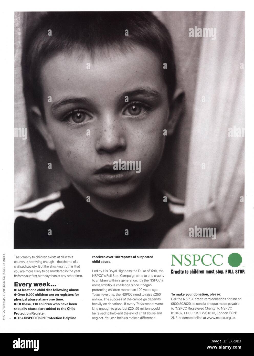 2000s UK NSPCC Magazine Advert Stock Photo - Alamy