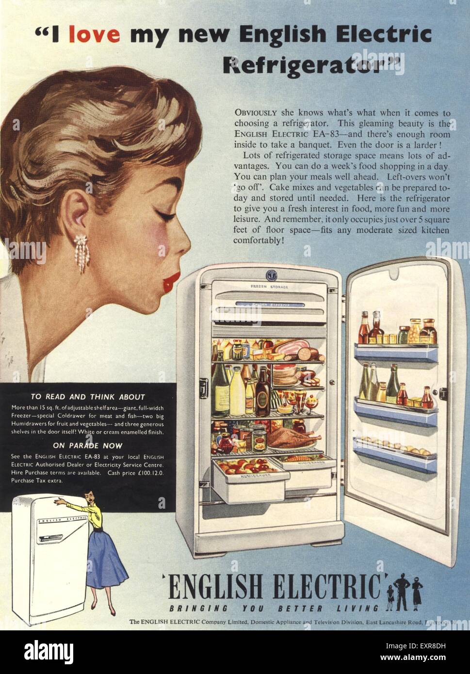1950s UK English Electric Magazine Advert Stock Photo - Alamy