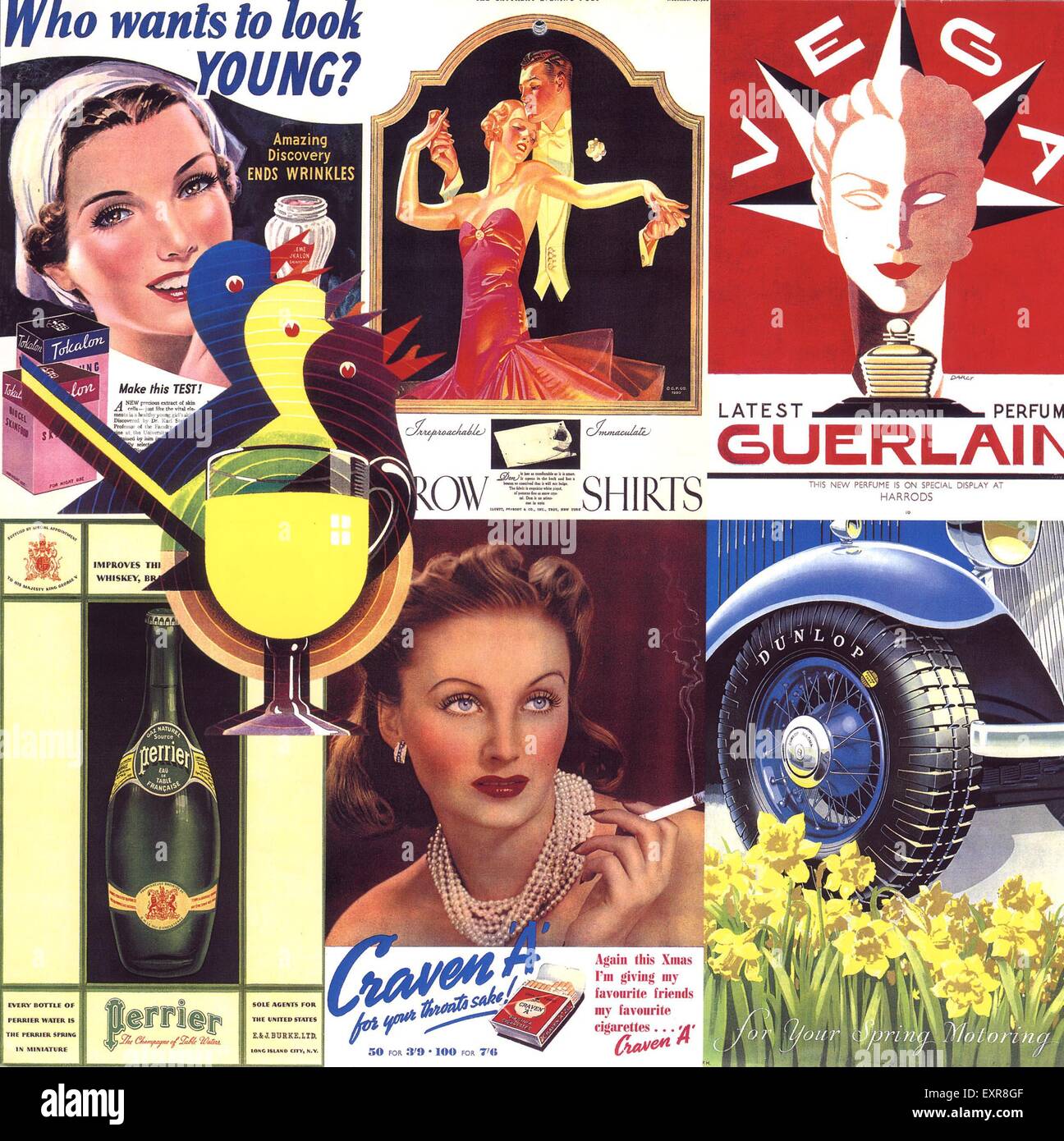 1990s UK Advertising Archives Montage Page Brochure Plate Stock Photo ...