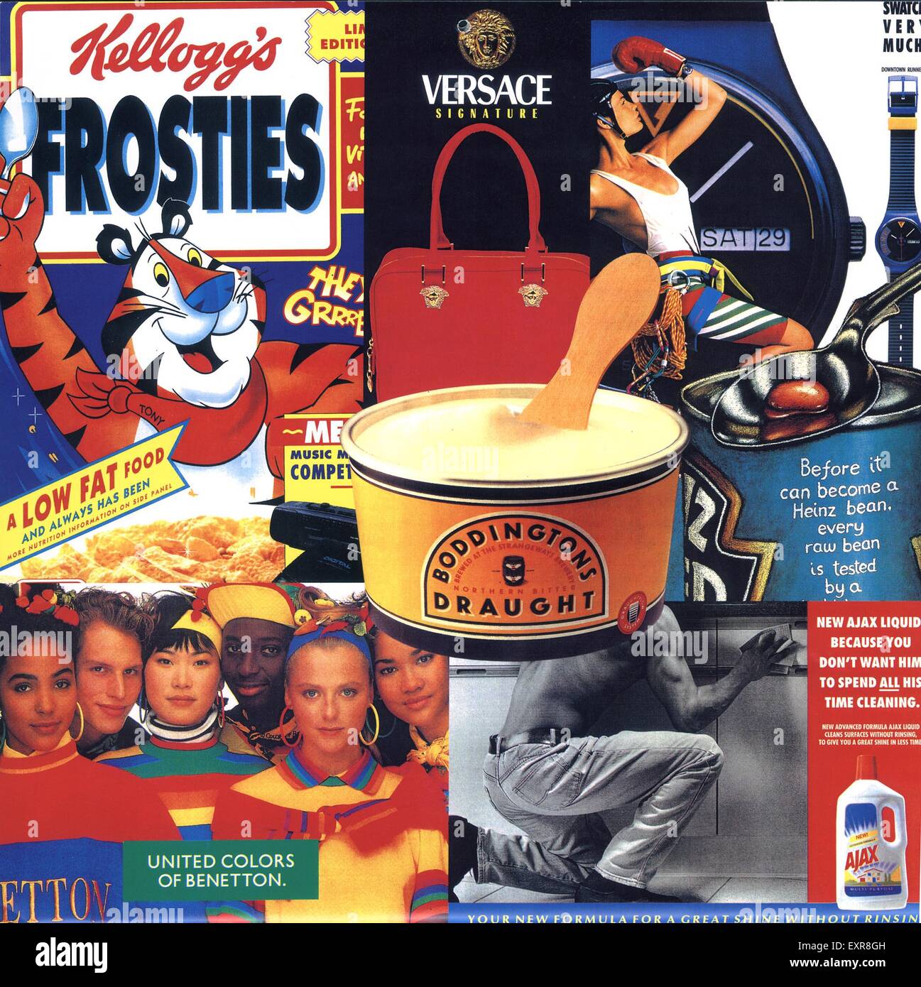 1990s UK Advertising Archives Montage Page Brochure Plate Stock Photo ...