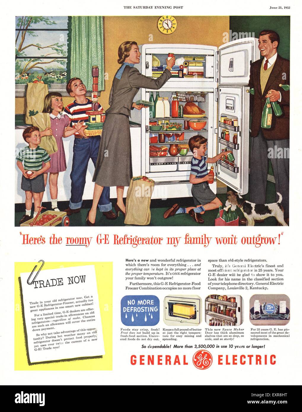 1950s USA General Electric Fridges Magazine Advert Stock Photo - Alamy