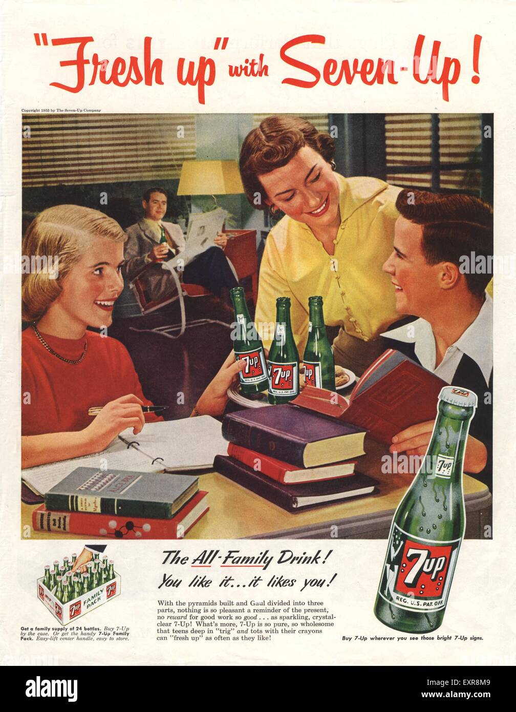 1950s USA 7up Magazine Advert Stock Photo - Alamy