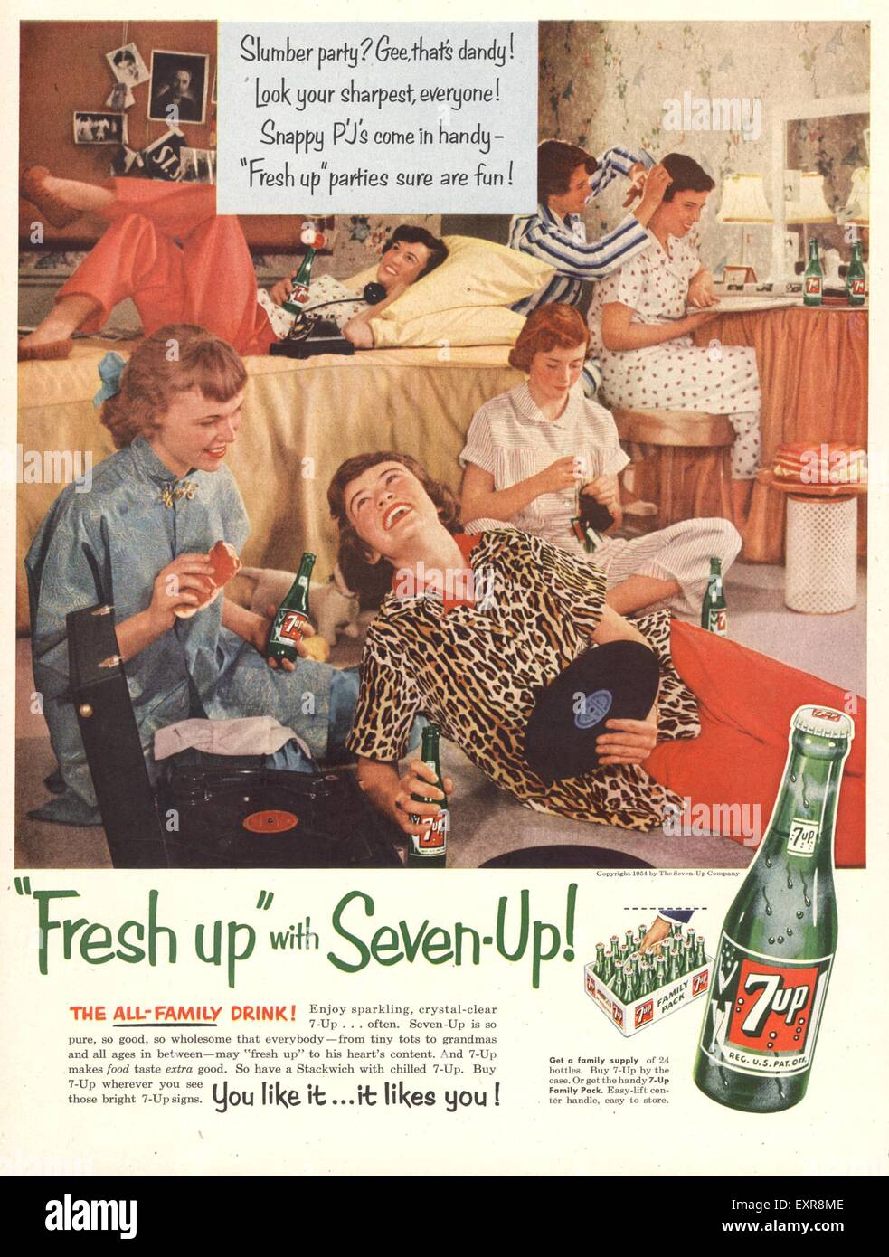 1950s USA 7up Magazine Advert Stock Photo - Alamy