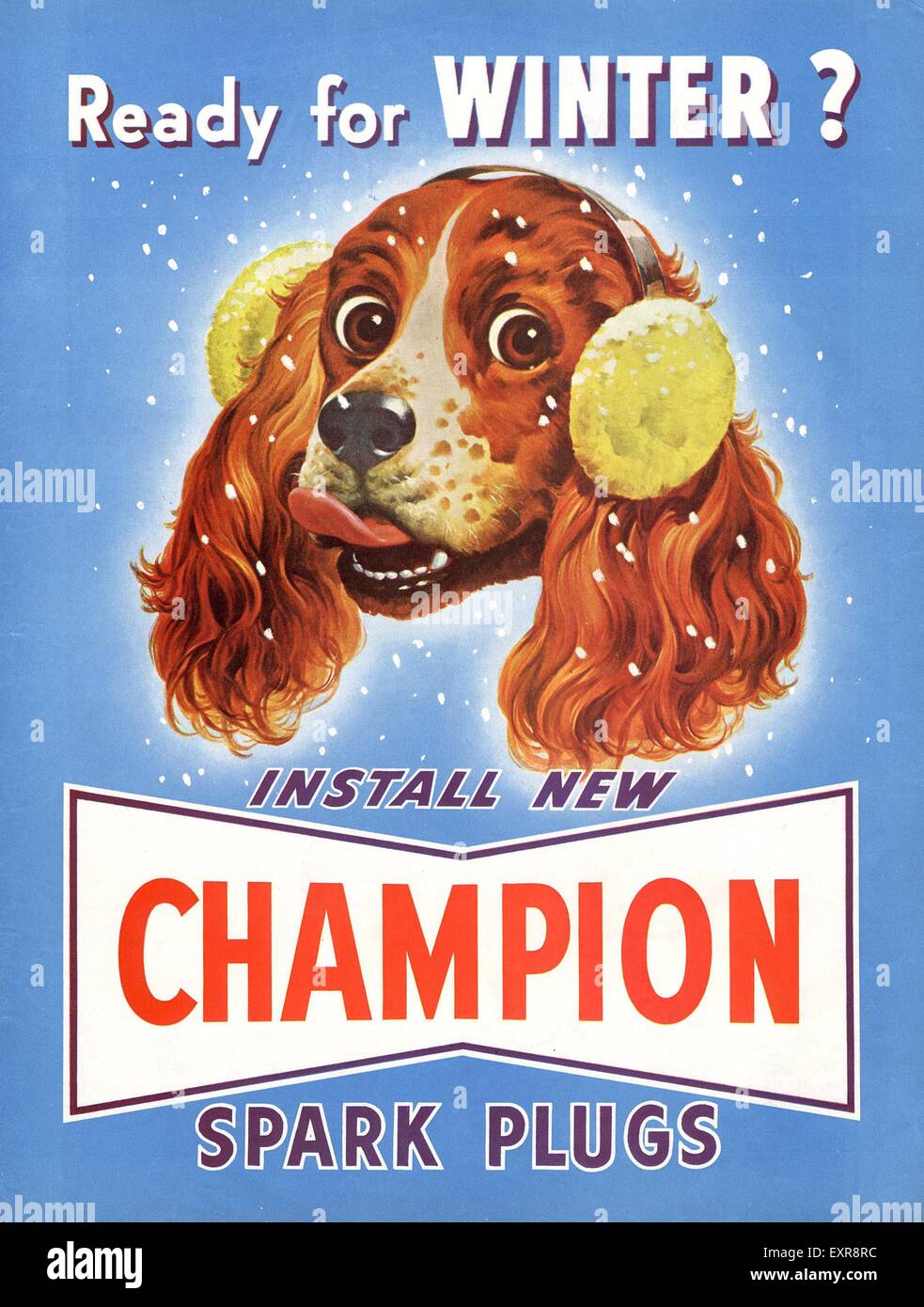 1940s USA Champion Spark Plugs Magazine Advert Stock Photo - Alamy