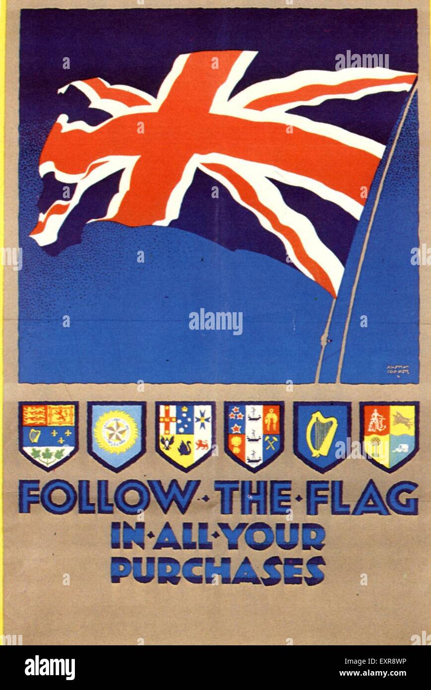 1930s UK Follow The Flag Magazine Advert Stock Photo - Alamy