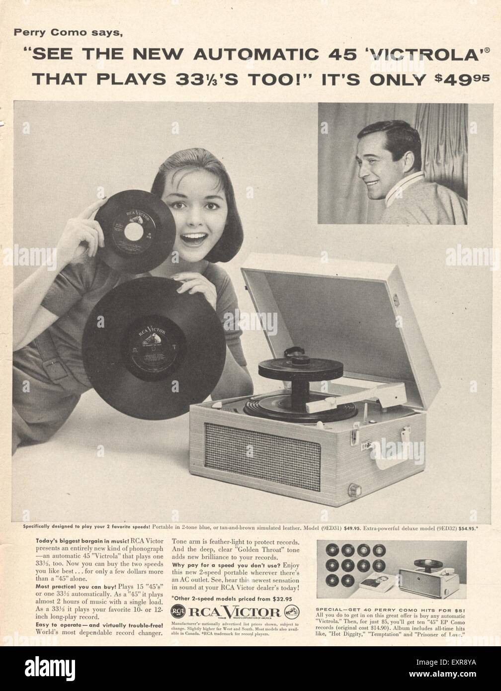 1950s USA RCA Victor Magazine Advert Stock Photo - Alamy