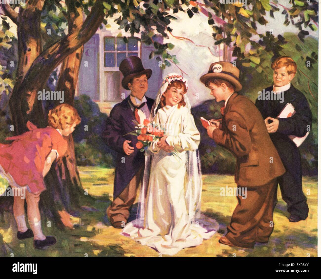 1930s USA Fancy Dress Wedding Packard Magazine Advert (detail Stock ...