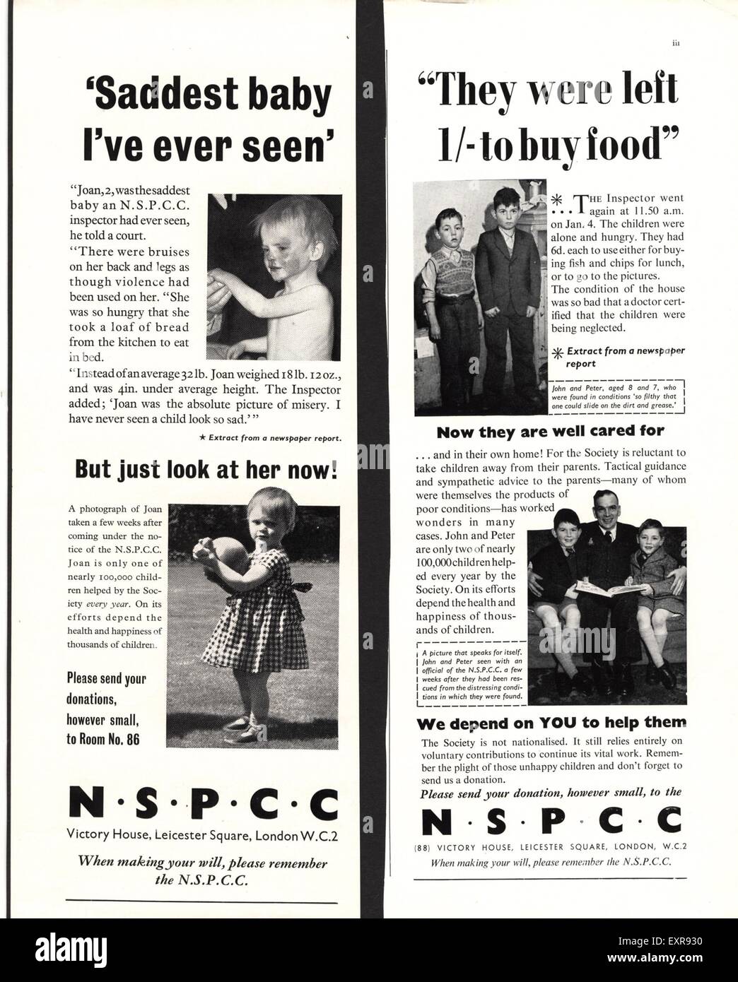 1930s UK NSPCC Magazine Advert Stock Photo - Alamy