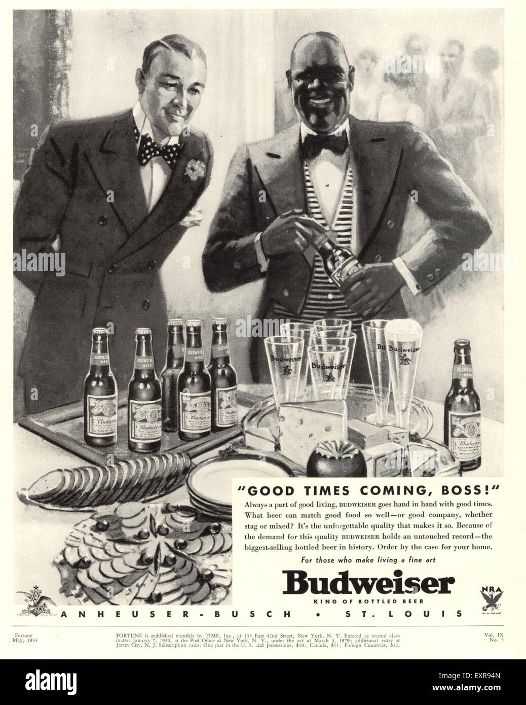 1930s USA Budweiser Magazine Advert Stock Photo - Alamy