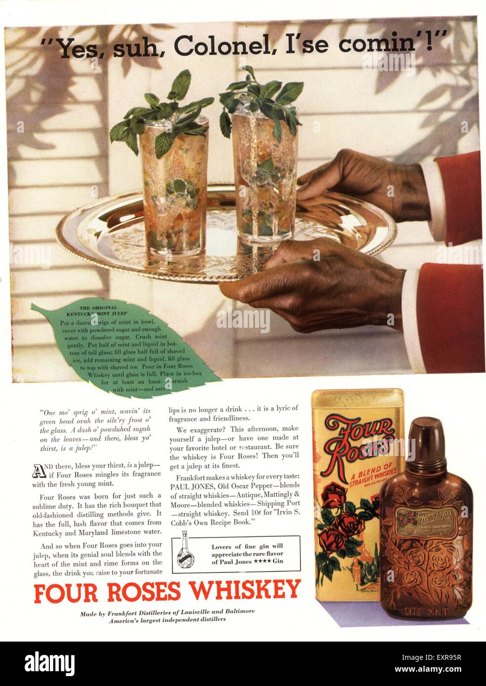 1930s USA Four Roses Magazine Advert Stock Photo - Alamy