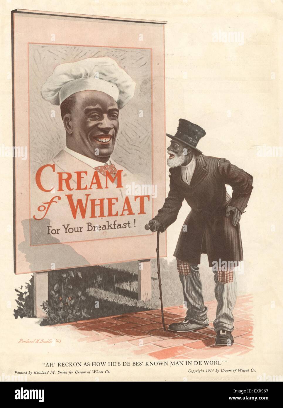 1920s USA Cream of Wheat Magazine Advert Stock Photo - Alamy