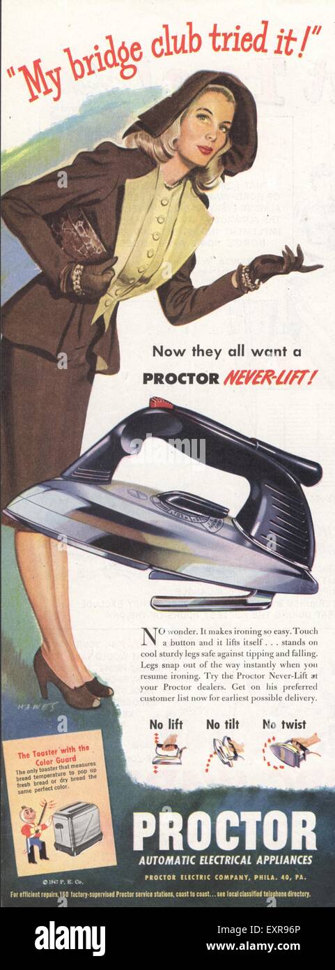 1940s USA Proctor Magazine Advert Stock Photo - Alamy
